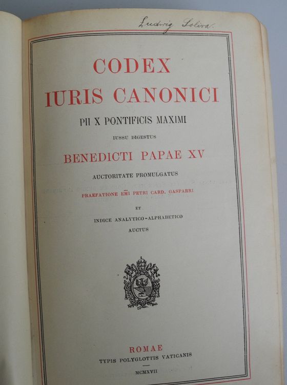 Codex Iuris Canonici von 1917 (Gebraucht) in Altdorf UR für CHF 33 – mit Lieferung auf Ricardo ...