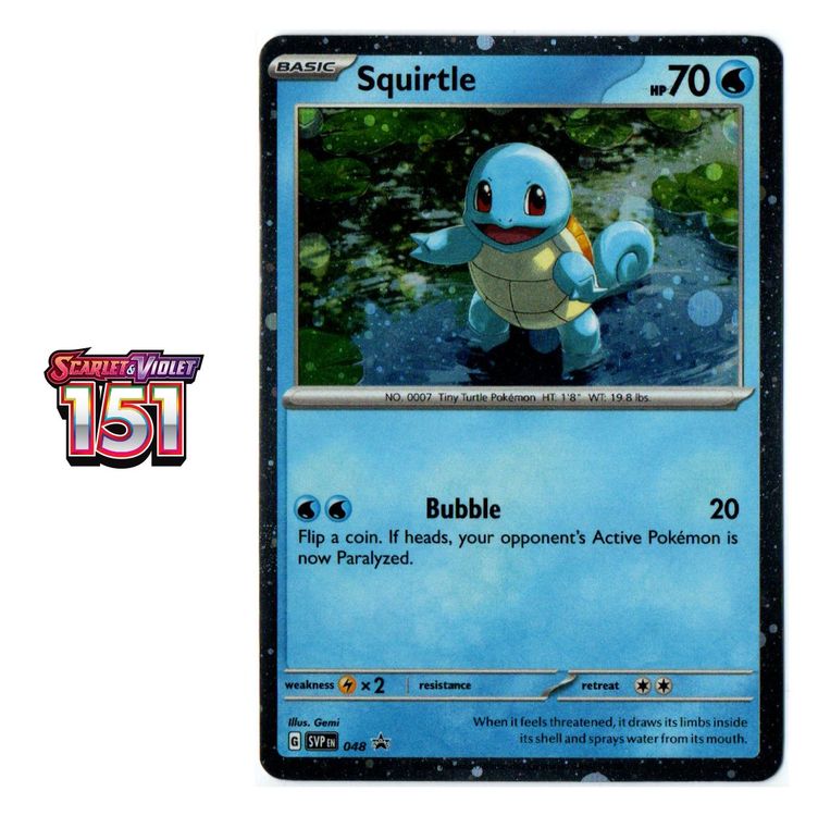151 Squirtle Schiggy Promo Holo 048 EN (Neu (gemäss Beschreibung)) in ...