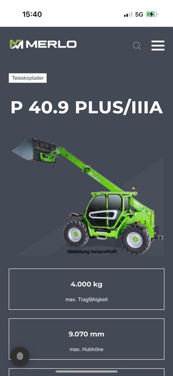 Merlo Lader Pneulader Stapler Bagger (Gebraucht) in Niederbipp für CHF ...