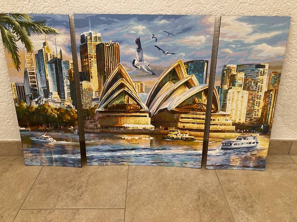 Bild/Gemälde "Sidney", Malen nach Zahlen, 3-teilig (Neu (gemäss Beschreibung)) in Gelterkinden ...