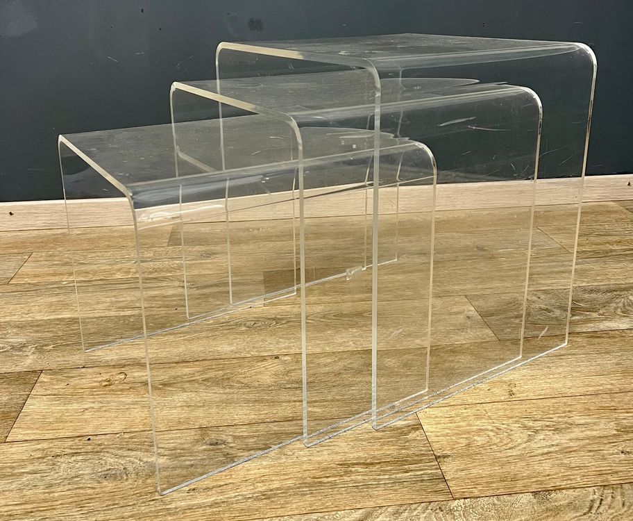 80er Plexiglas Design 3 Satz Tisch Beistelltisch Couchtisch (Gebraucht ...