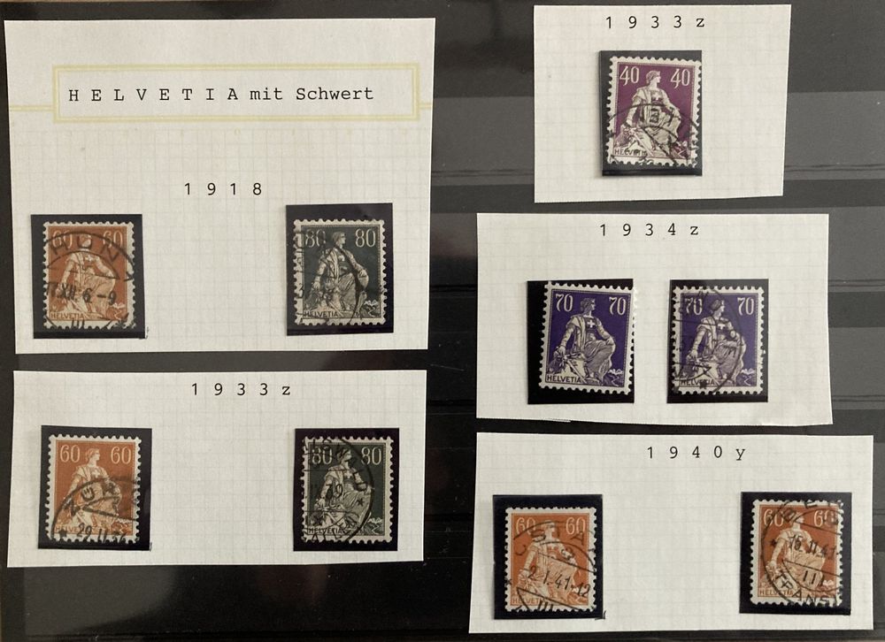 1918-1940 Auswahl 'Helvetia mit Schwert', SBK 398 Fr. (Gebraucht) in Flawil für CHF 35 – mit ...