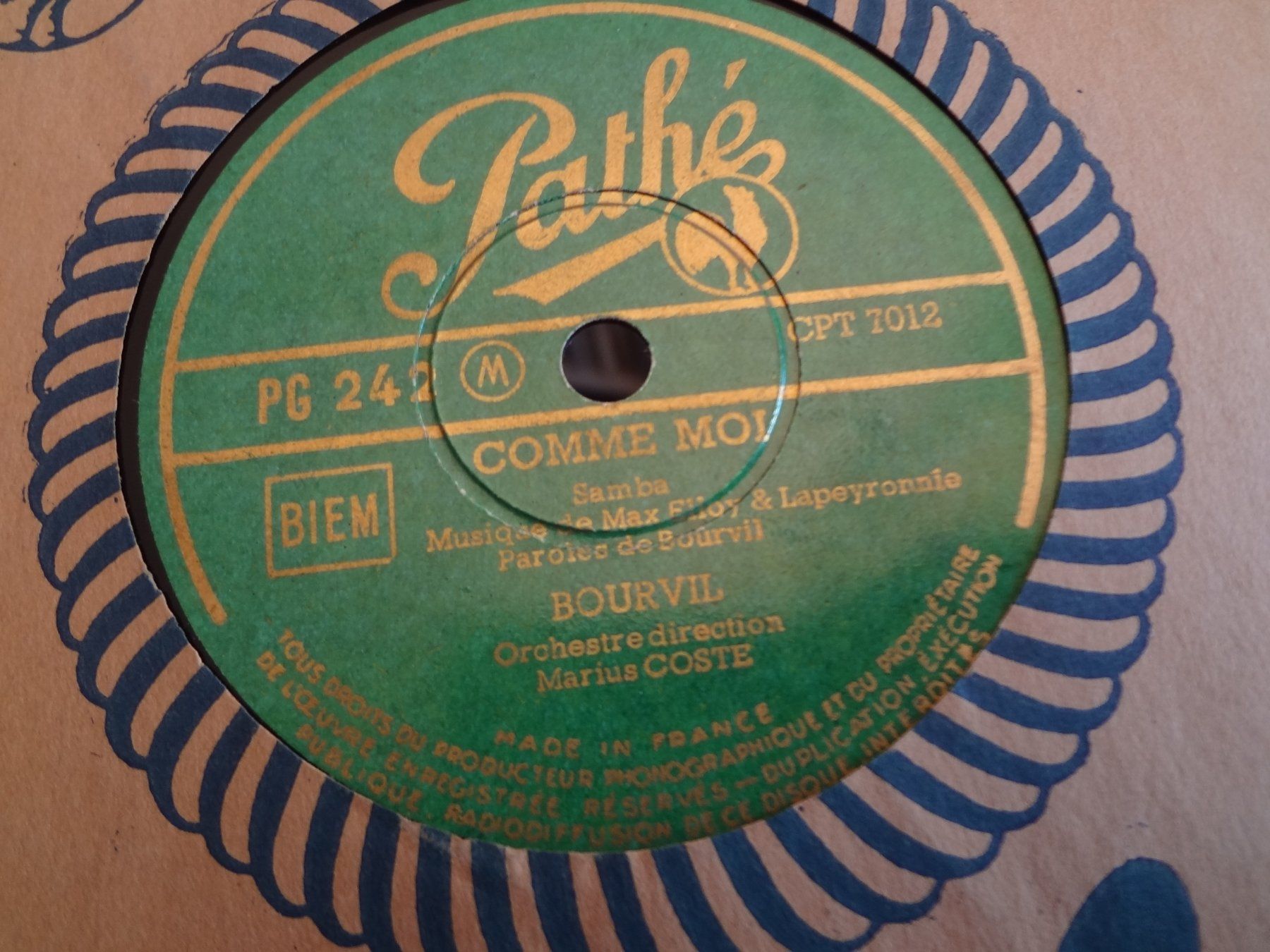 Bourvil lot de 7 Disques 78 tours Pathé (D'occasion) à Aigle pour CHF ...