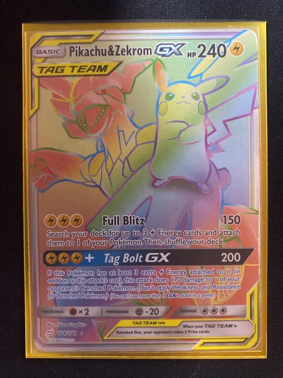 Rainbow Pikachu & Zekrom GX 184 - Secret Rare - Team Up - EN (Gebraucht) in Hausen AG für CHF 47 ...