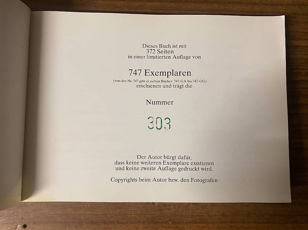 Bye Bye Boeing 747 Tschüss Jumbo Exemplar Nr. 303 (Gebraucht) in ...