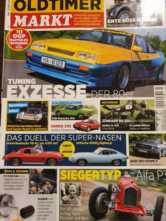 Oldtimer Markt 7/15 Corvette E Type Honda CRX 100 Coupé xx (Gebraucht ...