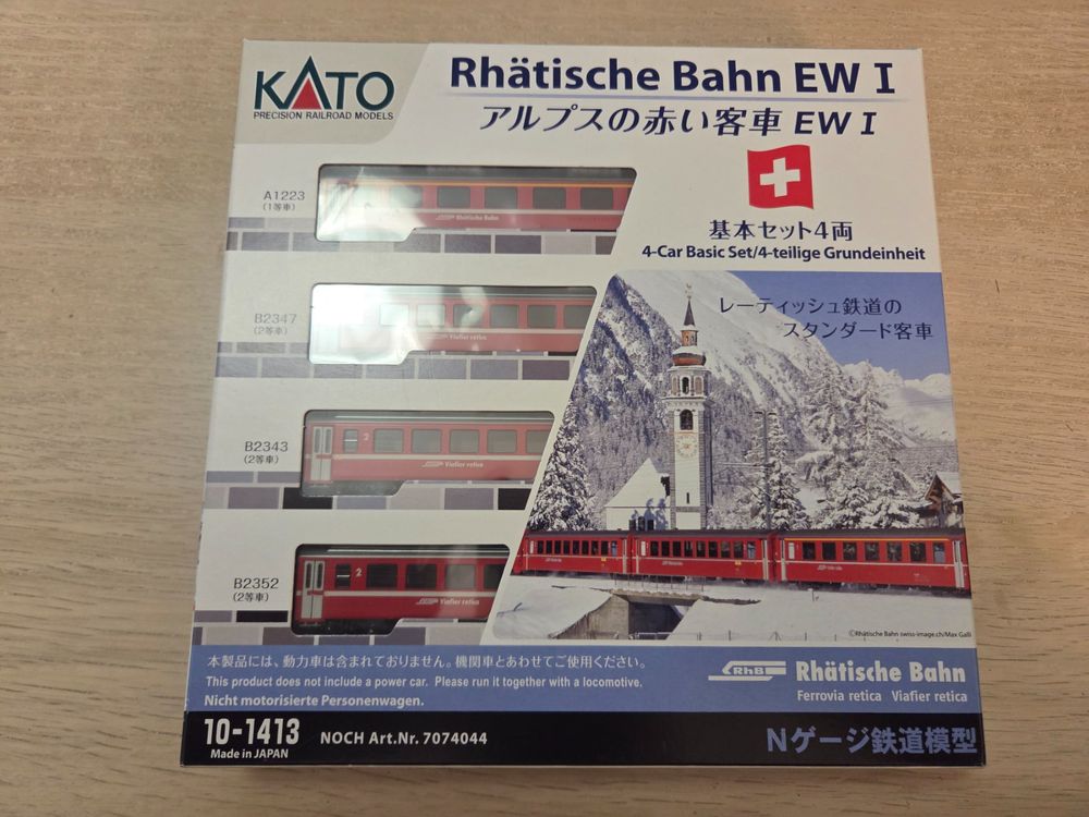 Kato N 10-1413 Set Rhätische Bahn EW I (Neuf avec emballage d'origine) à St-Aubin-Sauges pour ...