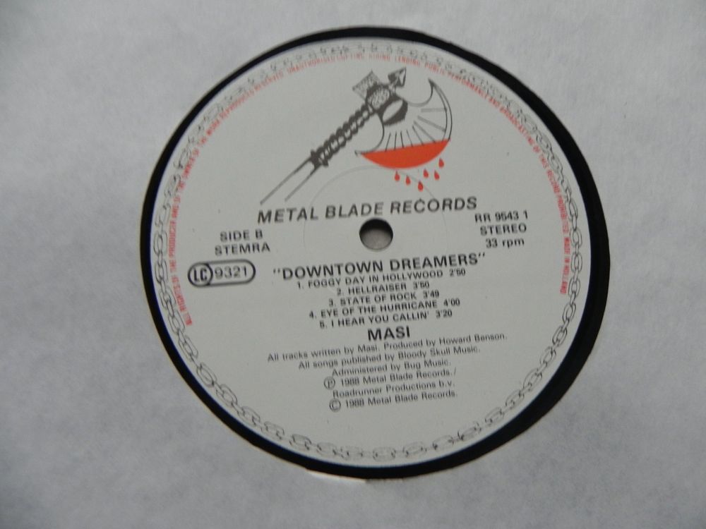 LP Italien Heavy Metal Band Masi 1988 Downtown Dreamers | Acheter sur ...