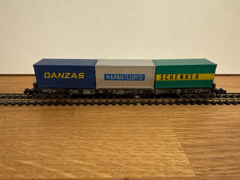Minitrix 3511 Container-Tragewagen beladen (Gebraucht) in Schlierbach ...