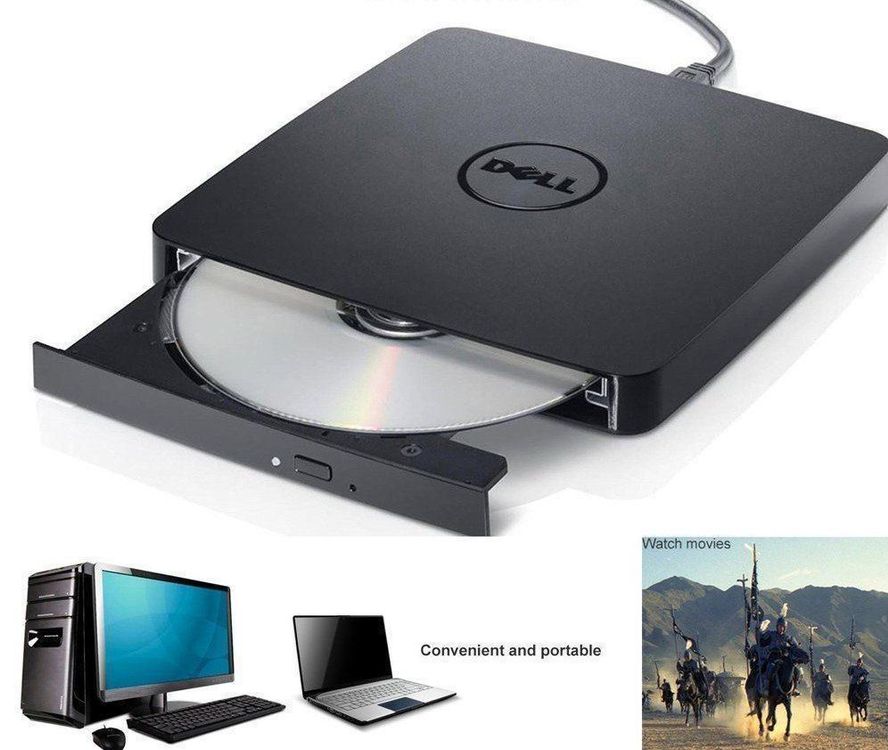 DELL EXTERNAL OPTICAL DRIVE DVD ROM USB (Neu und originalverpackt) in ...