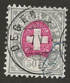 Schweiz Telegraphenmarke ZNr. 10 DEGER. Katalog 300.- Attest (Gebraucht ...