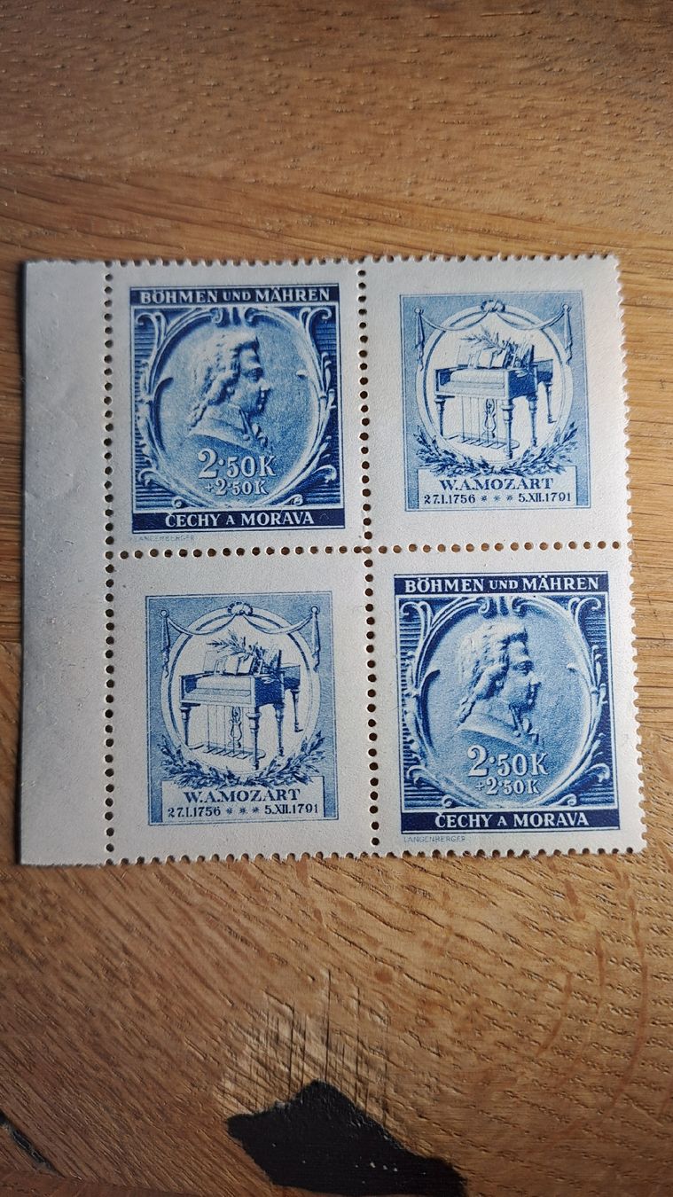 Bloc de timbres Mozart Bohême Moravie - Rare! (D'occasion) à Court pour ...