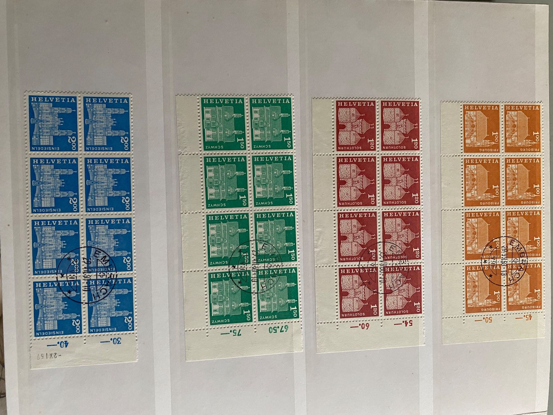 Album mit viel Frankaturware, Ausgabetag, 4er Block, etc. (Gebraucht ...