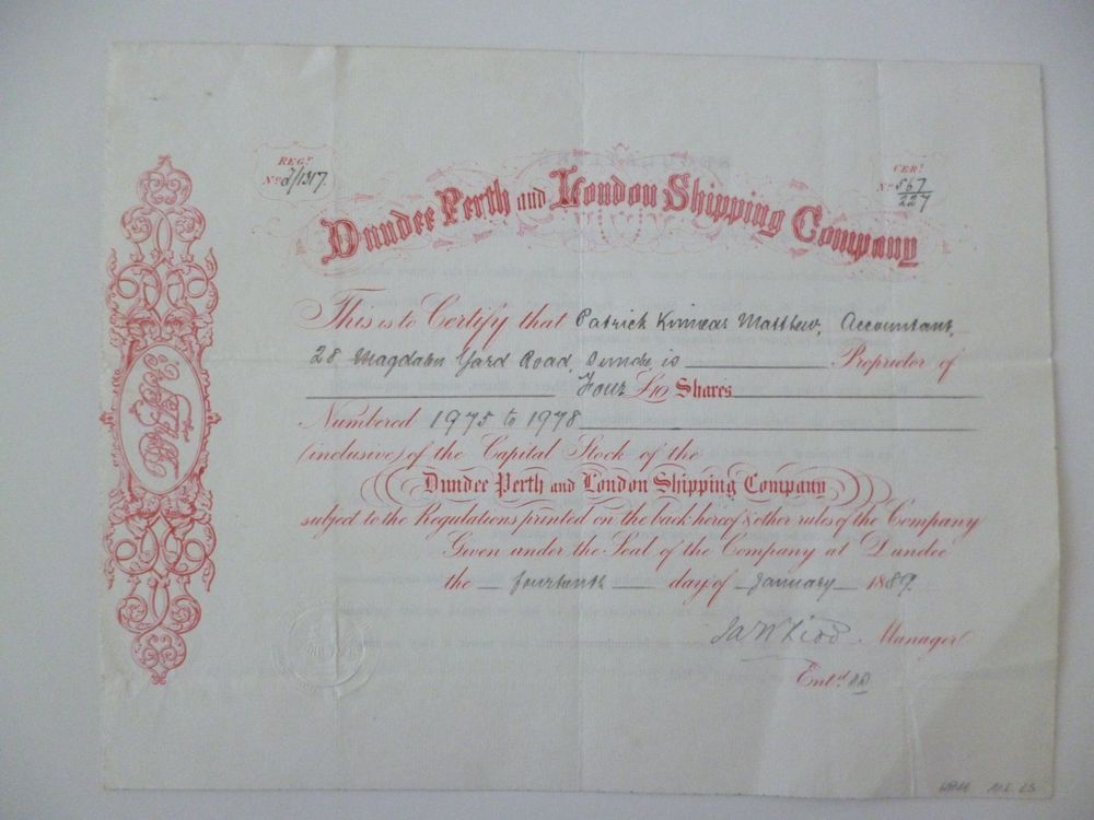 Dundee Perth & London Shipping Co. 1889 (Gebraucht) in Geneve für CHF ...
