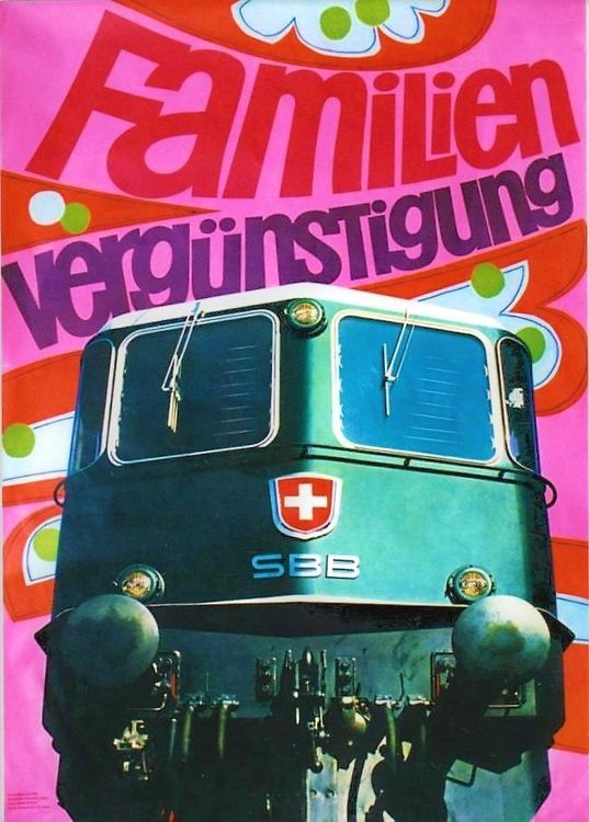 SBB FAMILIEN VERGUENSTIGUNG 1967 - Original Plakat (Gebraucht) in Blonay für CHF 275 – mit ...