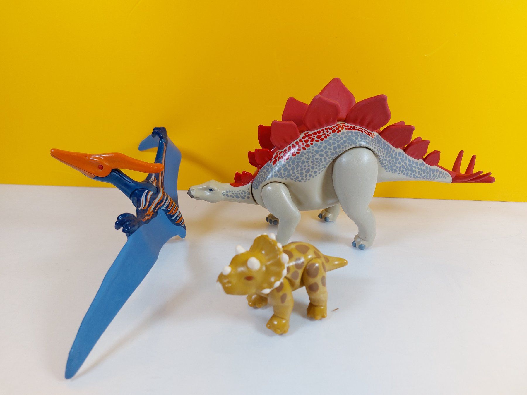 Playmobil 3 Dinos - Stegosaurus, Pteranodon, Triceratops (Gebraucht) in ...