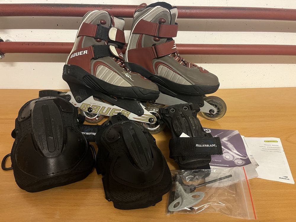 Bauer Inline-Skates Gr. 41 + Schutzausrüstung (Neu (gemäss Beschreibung ...