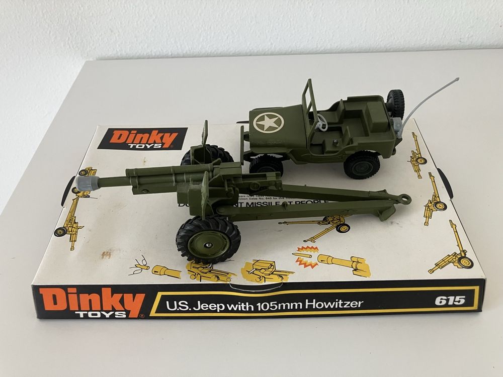 Dinky Toys US Jeep mit 105mm Howitzer 615 (Neu (gemäss Beschreibung ...