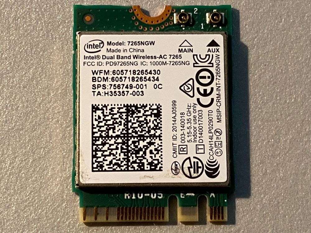 Intel Dual Band Wireless-AC 7265NGW (Gebraucht) in Langwiesen für CHF 9 ...