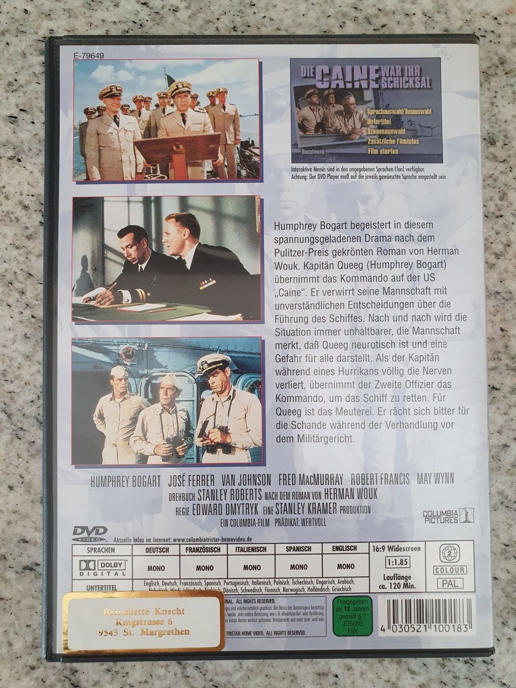 DVD - Die Caine war ihr Schicksal mit Humphrey Bogart (Gebraucht) in St ...
