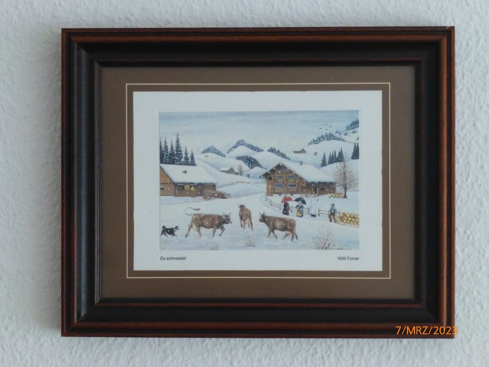 Winterlandschaft von Willi Forrer. Schöner Druck gerahmt. (Gebraucht ...