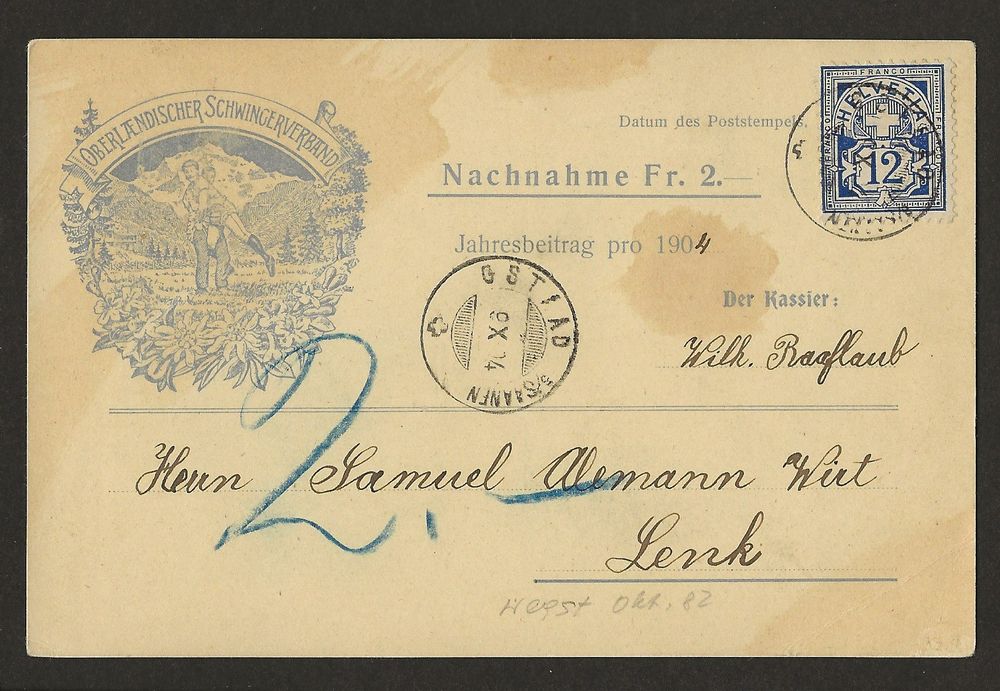 1904 SCHWINGEN tolle uralte illustrierte Werbung Karte ++ (Gebraucht) in Müswangen für CHF 40 ...