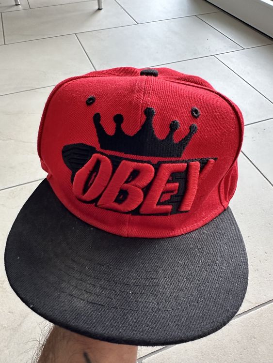 OBEY Snapback Cap Rot-Schwarz – Original Vintage – Streetwea (Gebraucht ...