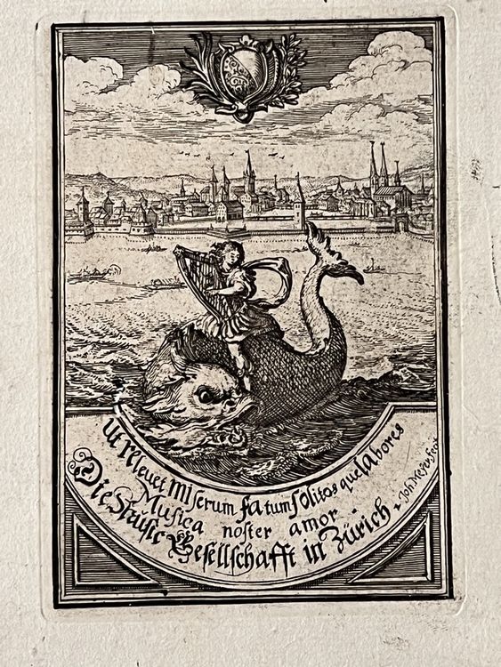 Meyer Arion und der Delfin im Zürcher Seebecken 1685 Kupfer (Gebraucht ...