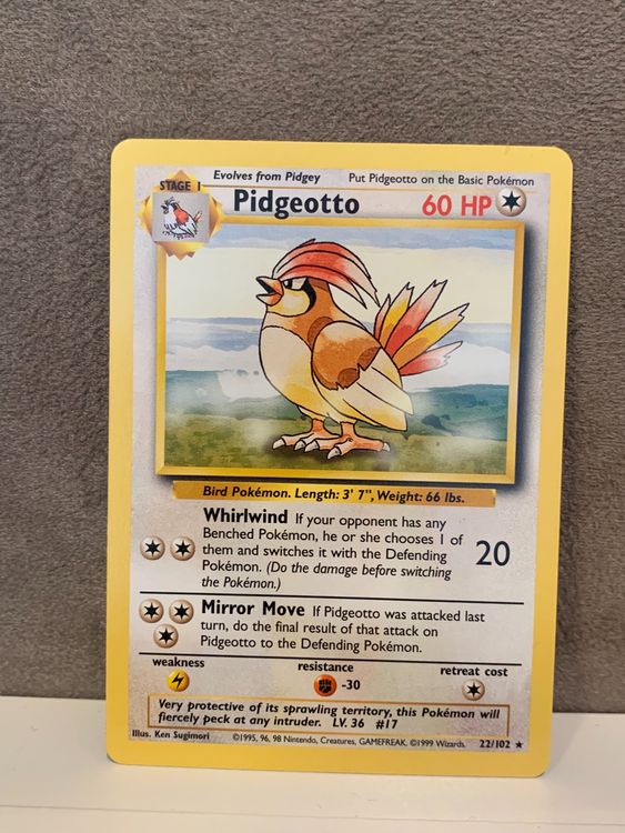 22/102 Pidgeotto Tauboga Rare ENG Pokemon Base Set | Kaufen auf Ricardo