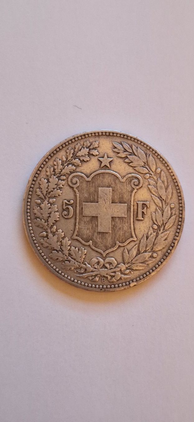 Schweizer 5 Franken Münze 1890 (Gebraucht) in Agarn für CHF 390 – mit ...