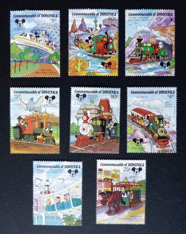 WALT DISNEY STAMPS DOMINICA 1987 COMPLETE SET OF 8 (Neu (gemäss ...
