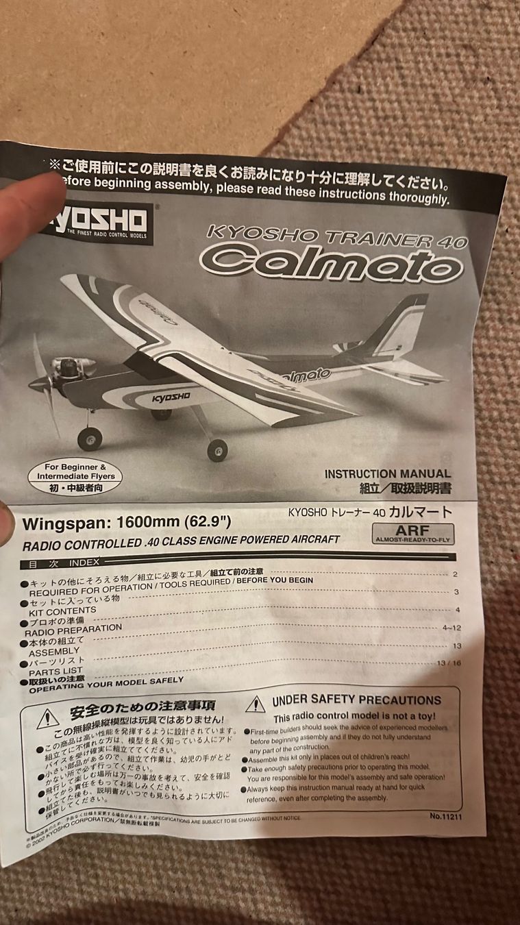 Modellflugzeug RC-Trainer 40 Calmato von Kyosho (Defekt) in Möhlin für ...