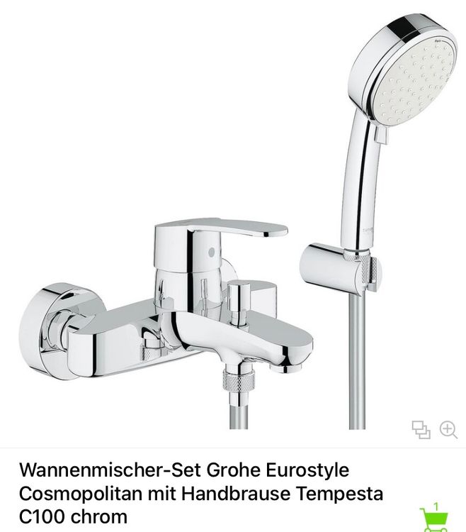 Wannenmischer-Set Grohe Eurostyle Cosmopolita (Neu und originalverpackt ...