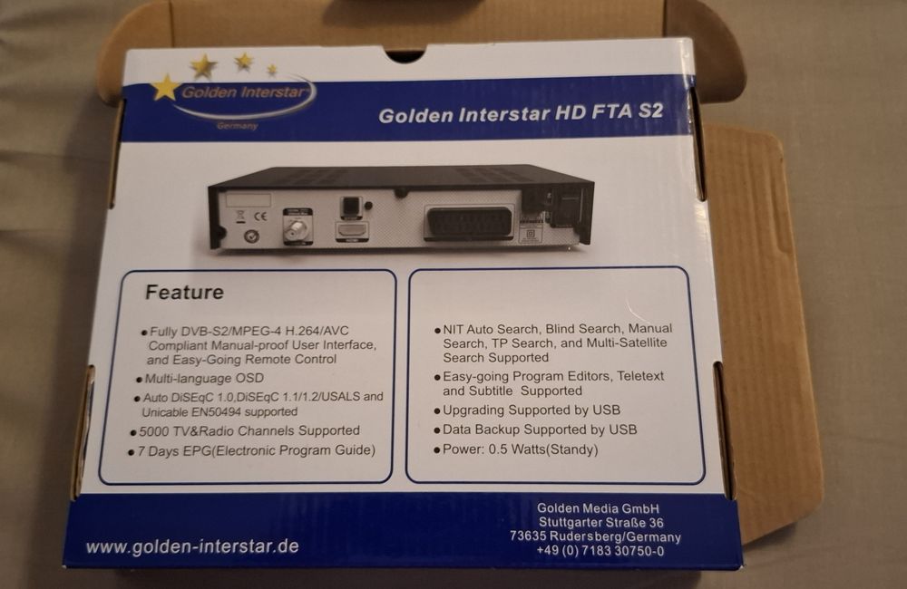 Golden Interstar HD FTA S2 - Digital Receiver, Neuwertig (Gebraucht) in ...
