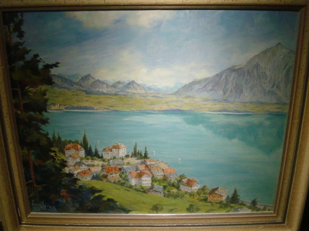 Oelbild auf Leinwand - Seelandschaft - Signiert van Uden (Gebraucht) in Neuenegg für CHF 135 ...