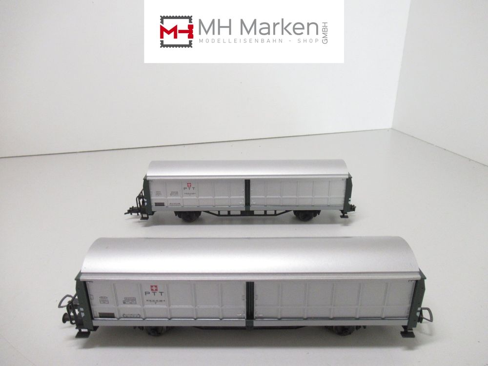 Fleischmann 2x 5336 Schiebewandwagen "PTT" SBB o.OVP DC H0 (Gebraucht ...