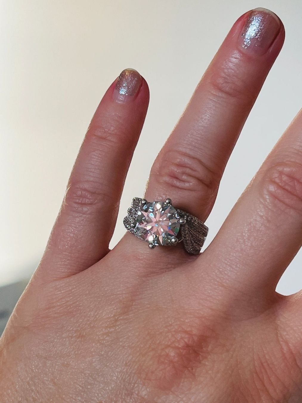 Fashionable 5 Carat D color Moissanite ring pass test 55SIZE (Neuf avec ...