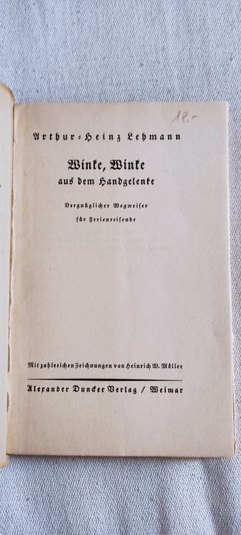 Buch Arthur-Heinz Lehmann "Winke, Winke aus dem Handgelenke" (Gebraucht ...