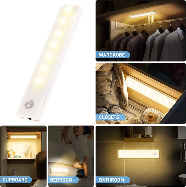 3x LED Sensor Licht mit Bewegungsmelder Schranklicht Magnet (Neu und originalverpackt) in ...