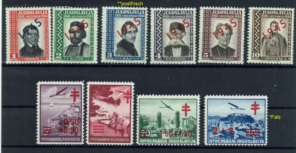 Jugoslavien 1945, 2 Serien ungebraucht siehe Scan | Kaufen auf Ricardo