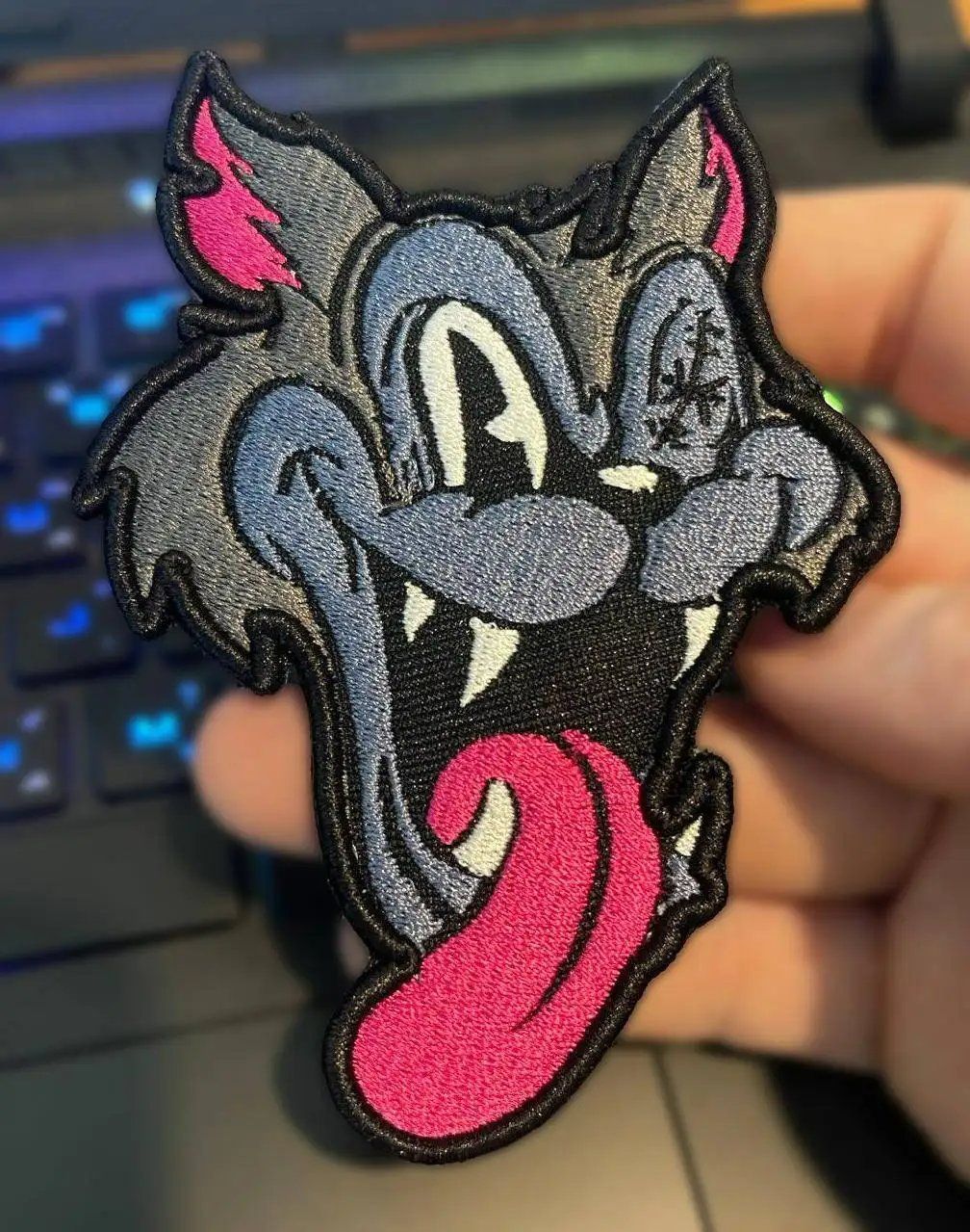 Psycho Cat 3D Embroidered Patch – Premium Stickpatch – neu (Neu und ...