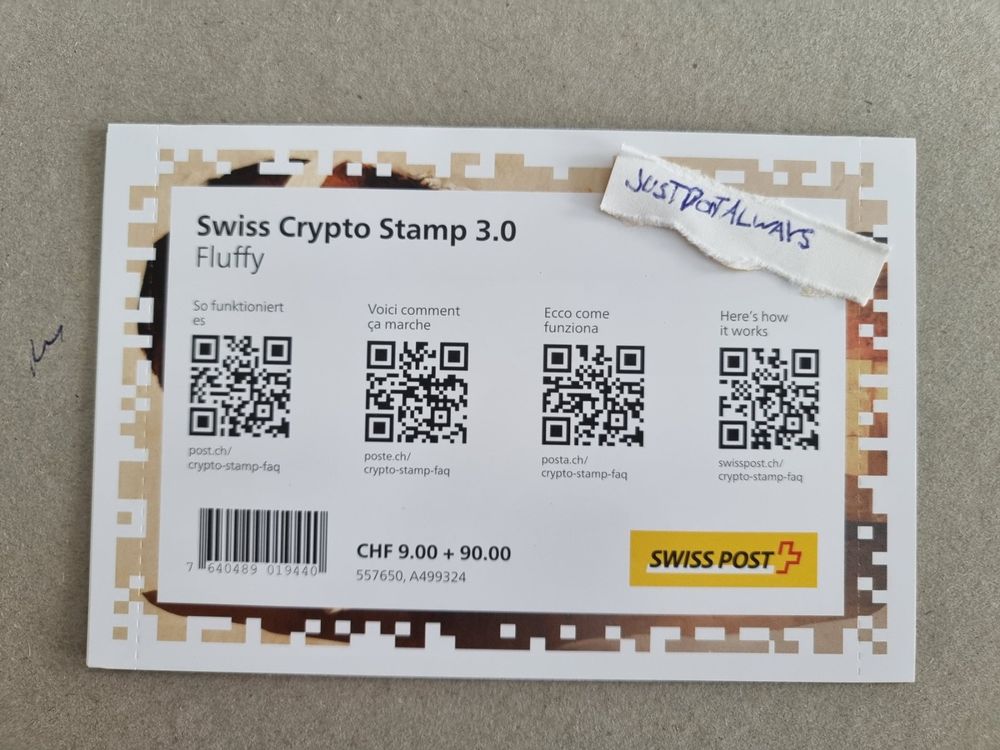 Fluffy (Token ID: 8) Swiss Crypto Stamp 3.0 | Kaufen auf Ricardo