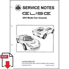 Lotus Elise service notes 2001 PDF manuel en anglais 457 p | Kaufen auf ...