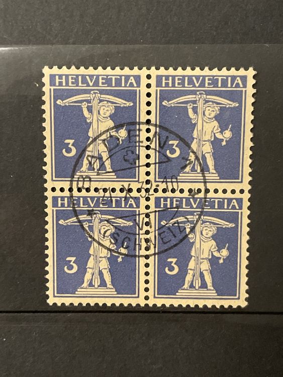 Briefmarken Tellknabe 4er Block, gestempelt | Kaufen auf Ricardo