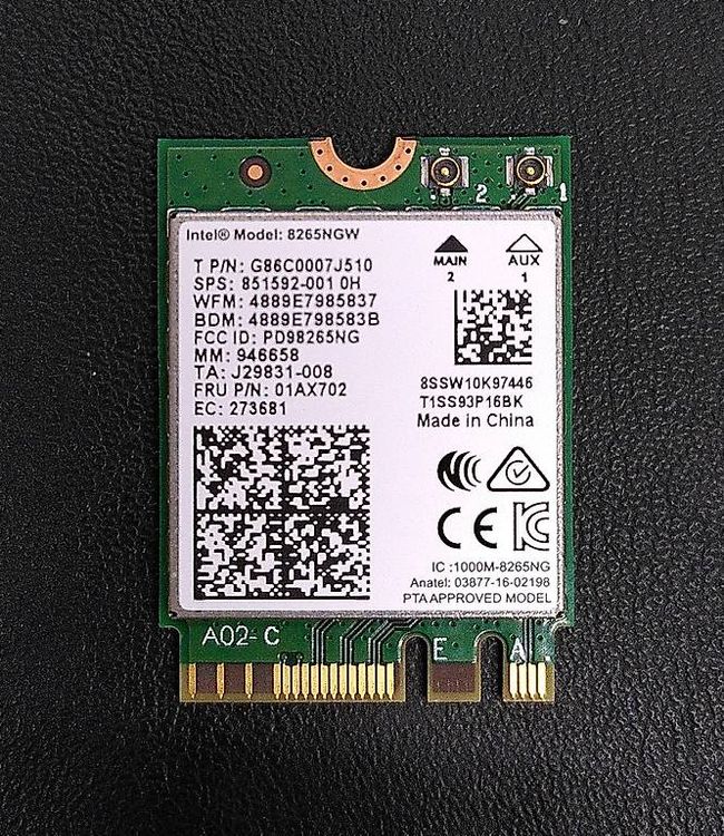 🔧 Intel 8265NGW Wi-Fi + Bluetooth Modul - M.2 WLAN Karte (Usato) a ...