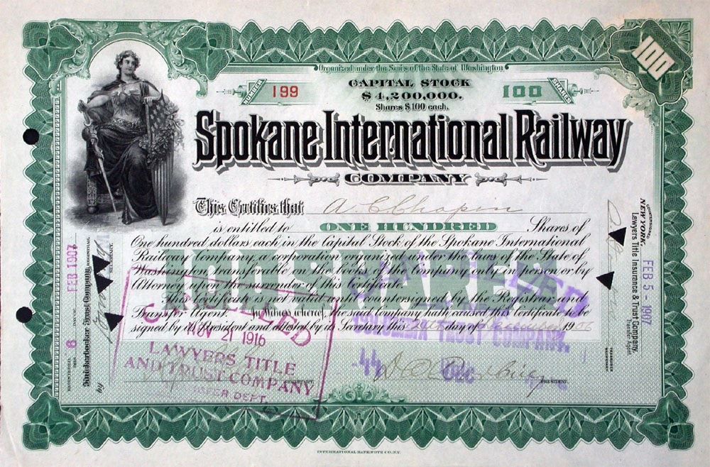 Spokane International Railway Company - 1906 | Kaufen auf Ricardo