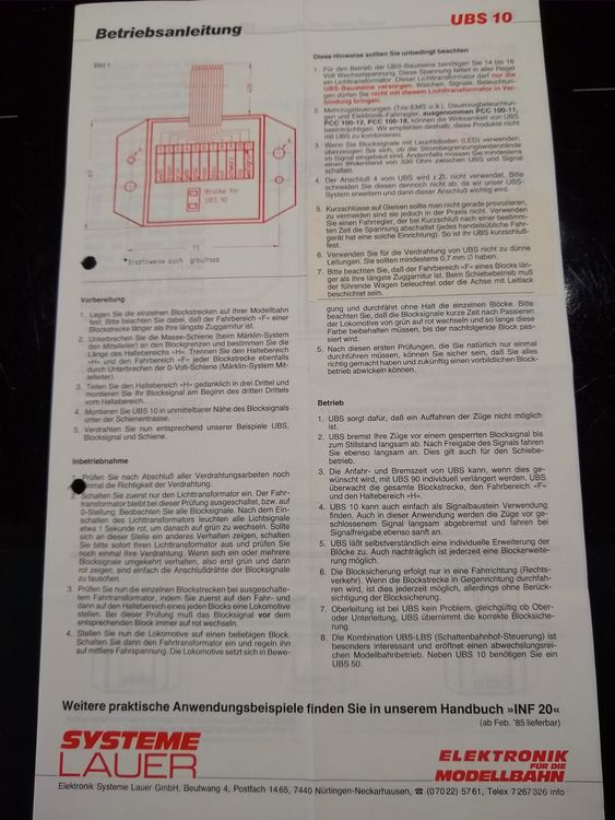 Set ANALOG System Lauer aus Anlagenrückbau (Gebraucht) in Horw für CHF ...