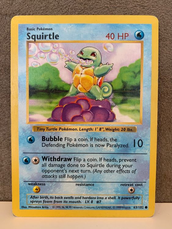 *Shadowless Squirtle ENG Base Set Pokemon 63/102 (Gebraucht) in ...