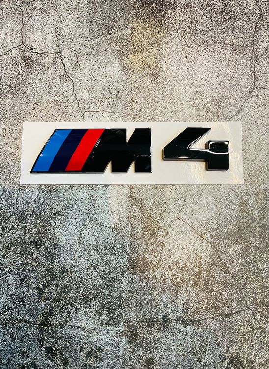 BMW M4 Emblem Logo Schriftzug NEU in Schwarz glänzend (Neu und ...