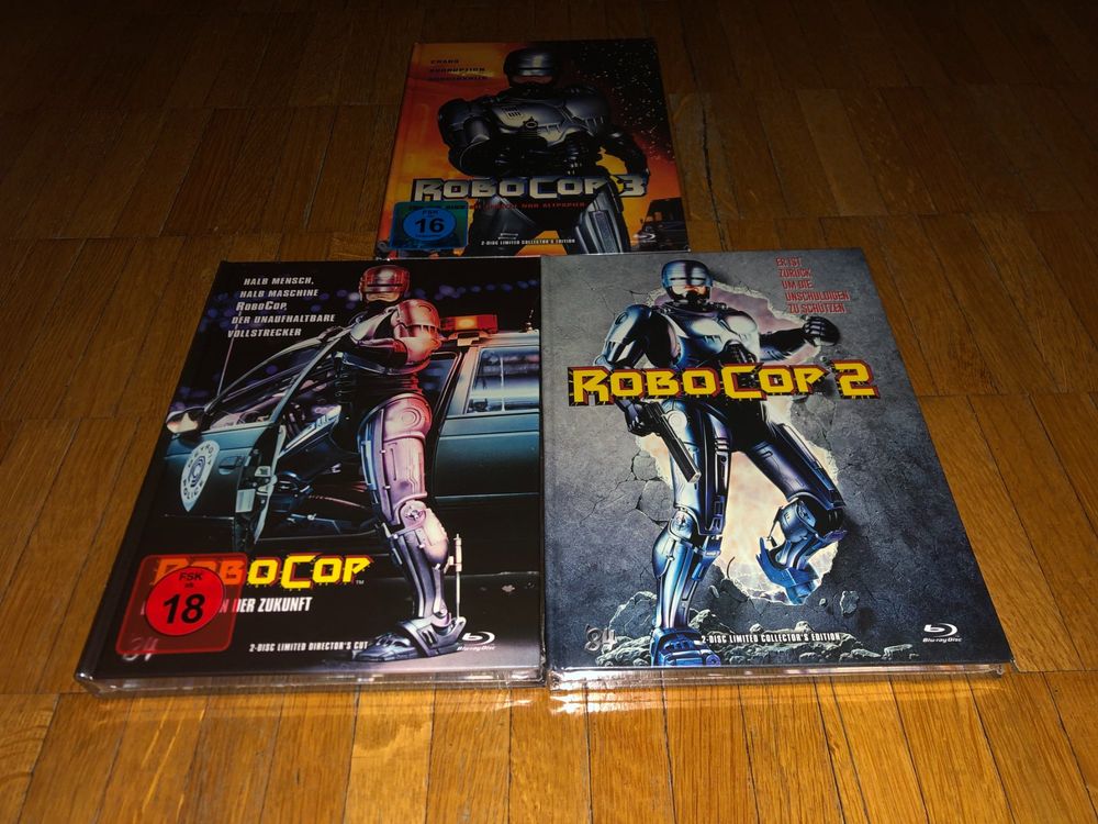 RoboCop 1,2 & 3 - 3 MEDIABOOKS - A - UNCUT (Neu und originalverpackt ...